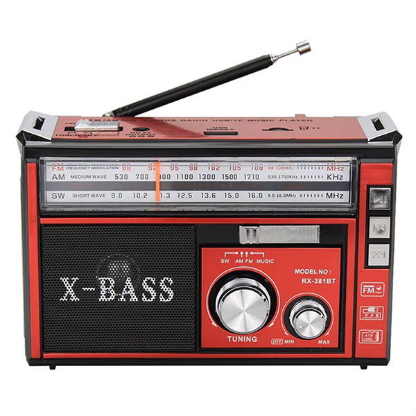 X-BASS Portable FM AM SW Radio with USB TF Music Player and LED Torch ...