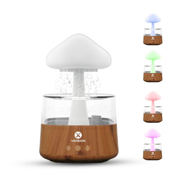 Xversion Rain Cloud Humidifier 5W with RGB Lights & Aroma Diffuser – Bamboo
